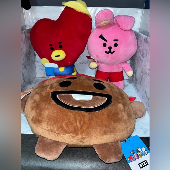 Toys | Lot 3 Bts Bt21 Line Friends Kpop Summer Shooky Tata Cookie Plush ...